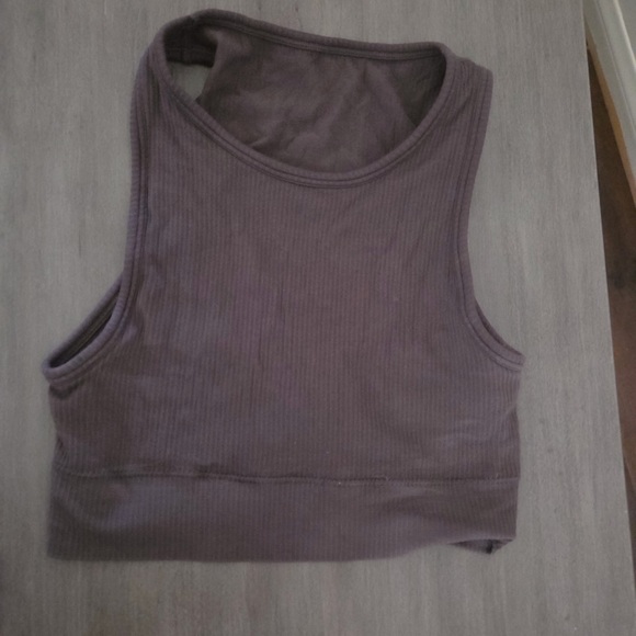 SKIMS | Tops | Skims Ribbed Tank Top Deep Gray Purple | Poshmark